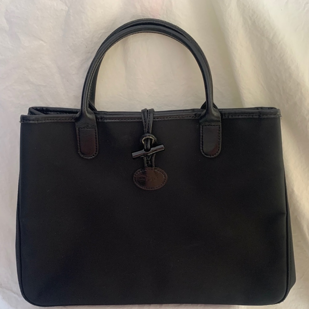 Longchamp Vintage Roseau Tote With Leather Trim - Gem